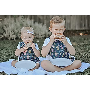 BapronBaby PBJ Pals Bapron - Soft Waterproof Stain Resistant Bib - Machine Washable - 6m - 5yr - (Sz Baby/Toddler 6m-3T)