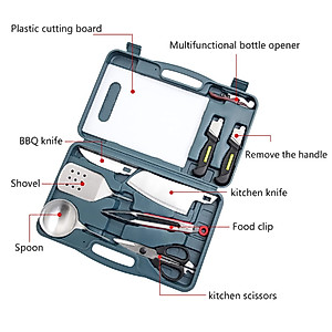 SEFAX BBQ Grill Accessories Tools Set, 10PCS Stainless Steel Grilling Kit for Travel, Picnics, RVs, Camping, BBQs, Parties Grilling Accessories