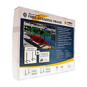 Suspenz Kayak Storage Rack, 2-Boat Free Standing Kayak, Canoe, SUP Rack, Marine Grade Black, 48" x 24"