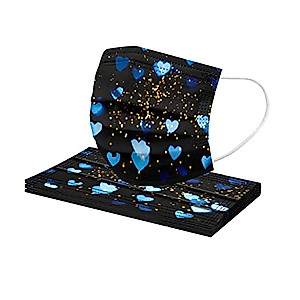 50Pack Valentines Disposable Face_Masks for Adults Women Valentines Day Women Disposable Red Heart Party Mask Couple