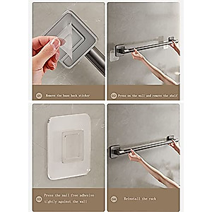 SEIFE Wall Mounted Towel Rack Towel Rack Towel Rails Bars Bathroom Towel Holder Rack for Bath Kitchen Necklace Holder Wall Mounted Chrome Stainless Steel for Shower Room,Room Cabinet Bathroom Shelves