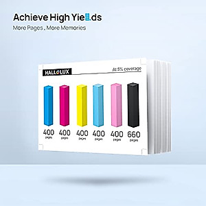 HALLOLUX 02 Ink Cartridge Replacement for HP 02 Ink Cartridge to Compatible with Photosmart 8250 C6180 C6280 C7200 C7250 C7280 C8180 D7360 D7460 Printers (6-Pack)