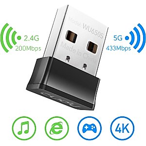 Cudy 650Mbps Nano Size USB WiFi Adapter, Dual Band 5GHz/2.4GHz Wireless Adapter for PC or Laptop, Windows, Mac OS