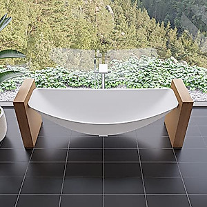 ALFI brand HammockTub1-WM White Matte 79" Acrylic Suspended Wall Mounted Hammock Bathtub
