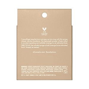 e.l.f. Camo Powder Foundation, Lightweight, Primer-Infused Buildable & Long-Lasting Medium-to-Full Coverage Foundation, Light 280 N