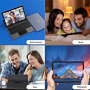 AWOW 2 in 1 Tablet, 10 inch Windows 11 Tablet, Octa-Core Processor 64GB ROM(TF 512GB), 1920x1200 IPS Touchscreen, Dual Camera, BT5.0, WiFi, Google Certified GPS Tablet PC