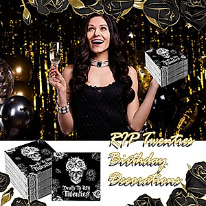 100 Pack Death to My Twenties Napkins, 5 x 5 Inch RIP Twenties Birthday Decorations Cocktail Napkins, 3 Ply 30th Birthday Paper Napkins Death to My 20s for Men Women 30th Birthday Party Supplies