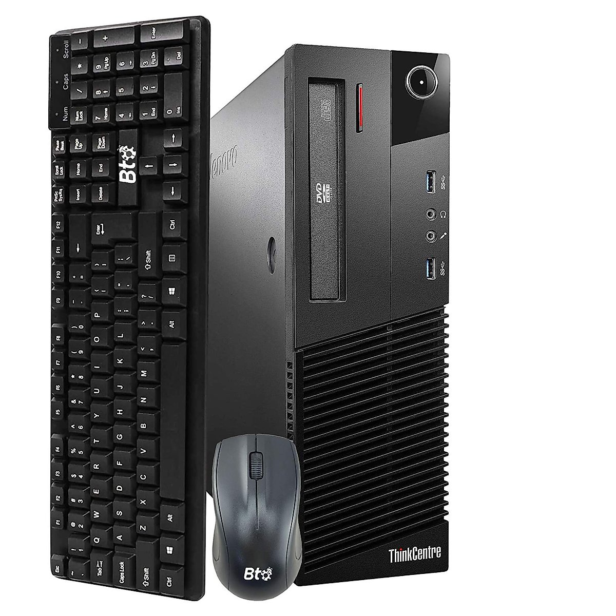 Lenovo ThinkCentre M93P SFF Computer Desktop PC, Intel Core i7 3.4GHz Processor, 16GB Ram, 128GB M.2 SSD, 3TB Hard Drive, Wireless Keyboard & Mouse, WiFi | Bluetooth, Windows 10 Pro (Renewed)