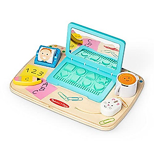 Melissa & Doug Wooden Work & Play Desktop Activity Board Infant and Toddler Sensory Toy