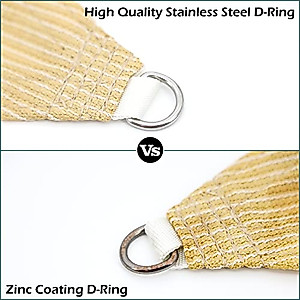 Royal Shade 24' x 24' x 24' Brown Triangle Sun Shade Sail Canopy Outdoor Patio Fabric Screen Awning RTAPT24-95% UV Blockage, Heavy Duty, Water & Air Permeable (We Make Custom Size)