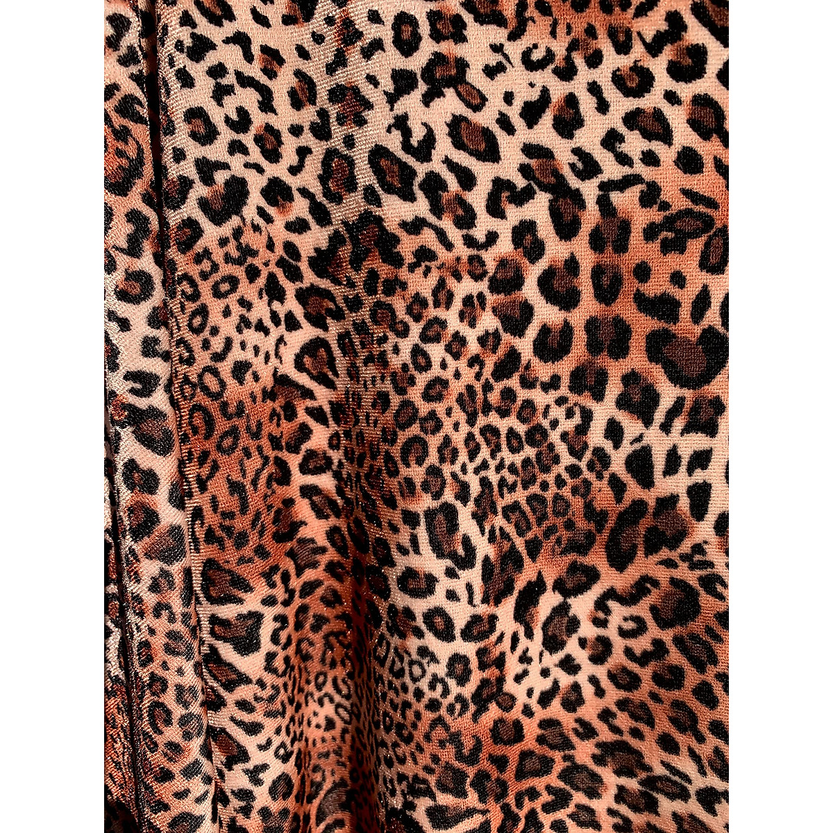 Dana Black Brown Rust Leopard Pattern Polyester Stretch Velvet Fabric for Bows, Top Knots, Head Wraps, Scrunchies, Clothes, Costumes, Crafts