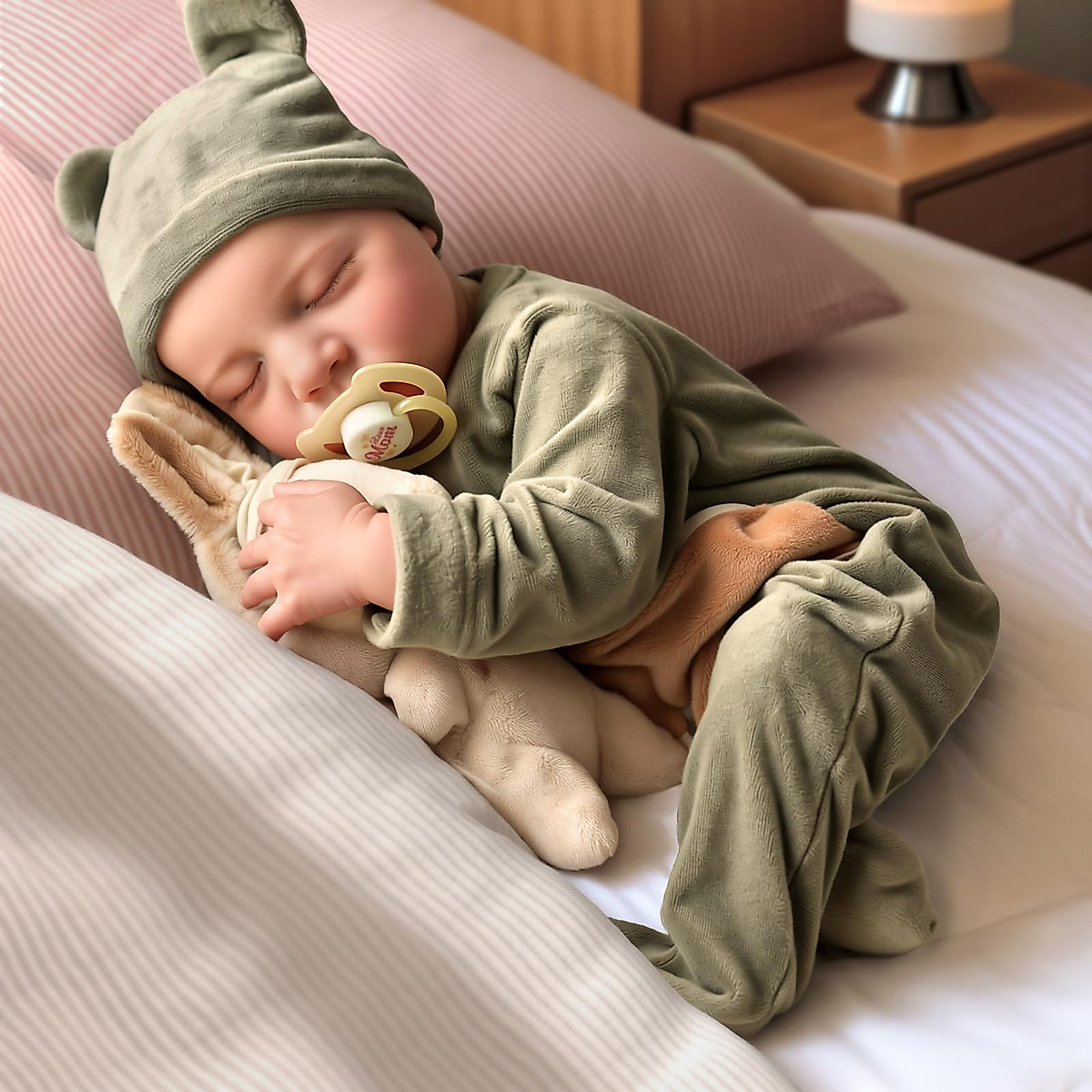 JIZHI Lifelike Reborn Baby Dolls - 17-Inch Baby Soft Skin Realistic-Newborn Cloth Body Real Life Boy Dolls with Feeding Accessories for Collection & Kids Age 3 +