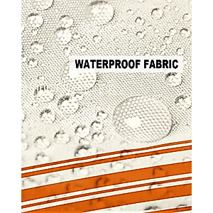 Outdoor Pillow Covers for Patio Furniture 20x12 inch 2PCS, Rectangle Waterproof Garden Cushion Thanksgiving Orange Stripe Fall Throw Pillow Cover Shell for Sofa Couch Bench Seat