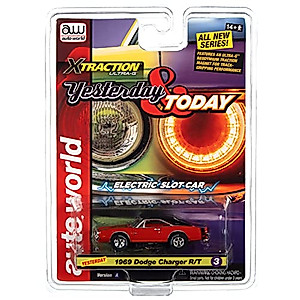 Auto World Xtraction 1969 Dodge Charger (Red) HO Scale Slot Car
