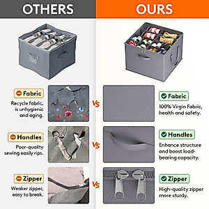 Lifewit Shoe Storage Organizer for Closet, Fits 12-16 Pairs, Large Shoe Box Storage Containers with Clear Cover and Reinforced Handles, Foldable Storage Bins Fits for Boots Heels Sneakers, 2 Pack Gray