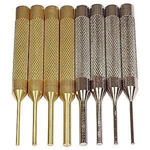 HTS 102F6 8 Pc Brass & Steel Pin Punch Set