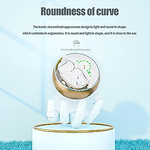 Wireless Earbuds,TWS Bluetooth 5.1 Headset IPX7 Waterproof True Wireless Headphones with Microphone Hi-Fi Sound in Ear Earphones for Music,Home Office (Gold)