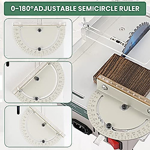 Huanyu Mini Table Saw Upgraded 300W 9000RPM Precision Multifunctional Table Saws Woodworking Lathe Polishing Bench Handmade Adjustable Blade Model Electric Portable Cutting Saw For DIY Crafts (Group1)