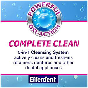 Efferdent Denture Cleanser Tablets, Complete Clean, Tablets, Multicolor, 252 Count