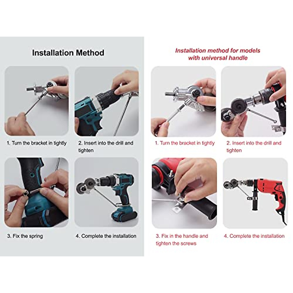 Electric Drill Plate Cutter Attachment, 2 Model Metal Cutter Attachment with Handles, Smooth Cut Metal Nibbler Drill Attachment, Convenient and Efficient Metal Shears