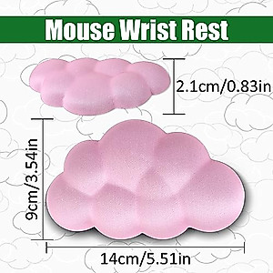 TIESOME Cloud Wrist Rest for Mouse, Memory Foam Wrist Cushion Ergonomic Palm Rest Pain Relief Mouse Wrist Support Pad with Anti-Skid Base for Office School Home Laptop&Computer Mouse(Pink)