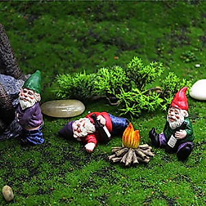 LINZHEN 4PCS Drunk Dwarf Garden Gnomes Knomes Decorations Decor Clearance Drunken Figurines for Outdoor Indoor Patio Yard Lawn Porch Ornament Gift