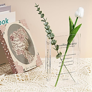 Book Vase for Flowers: Mystery of Growth Clear Flower Vase. Unique Book-Shaped Decor Vase for Floral Arrangements.