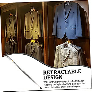 Alipis 2pcs Clothes Rail Drying Rack Clothes telescoping Pole Clothes Reaching Clothing Retractable Clothesline Prop Poles Clothesline Pole rods Retractable Clothesline Poles strut