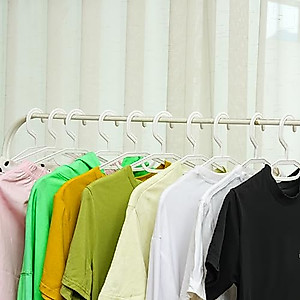 White Plastic Clothes Hangers 20 Pack,Adult Coat Hangers for Closet,Non-Slip Laundry Hangers,Room Essentials Basics Size Ideal for Everyday Use on Coats,Shirts,Pants,Dress,Skirts