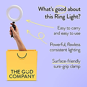 THE GüD COMPANY: The Perfect 5-inch Portable Ring Light with Stand, Premium Photo and Video Lighting, 5 Dimmable Light Modes, Black