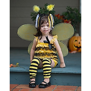 juDanzy Christmas and Halloween baby and toddler Leg Warmers for Girls and Boys (One Size, Bee Stripe)