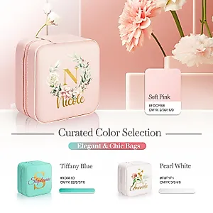 Caramel Sweet Life Jewelry Box | Personalized Jewelry Organizer | Mom Gifts | Small Travel Jewelry Case with Initial Design