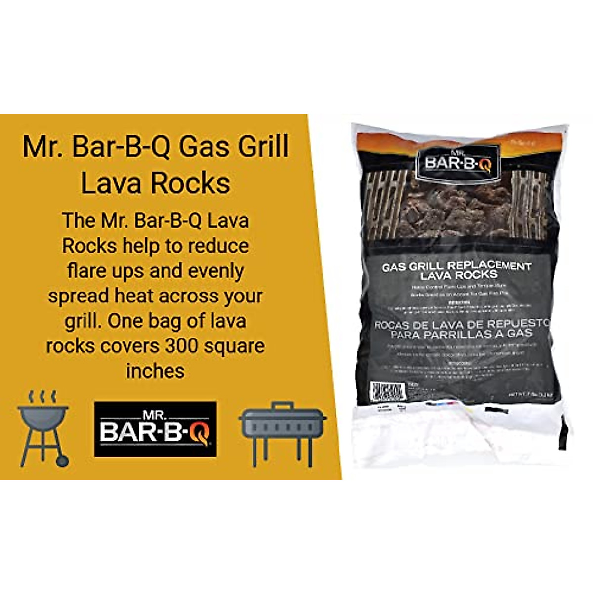 Natural Lava Rocks for Fire Pit | Lava Rocks for Gas Grills Charbroilers | Reduces Flare Ups | Even Heat Distribution | 7 Lb. Bag of Fire Pit Lava Rocks | 2 Pack