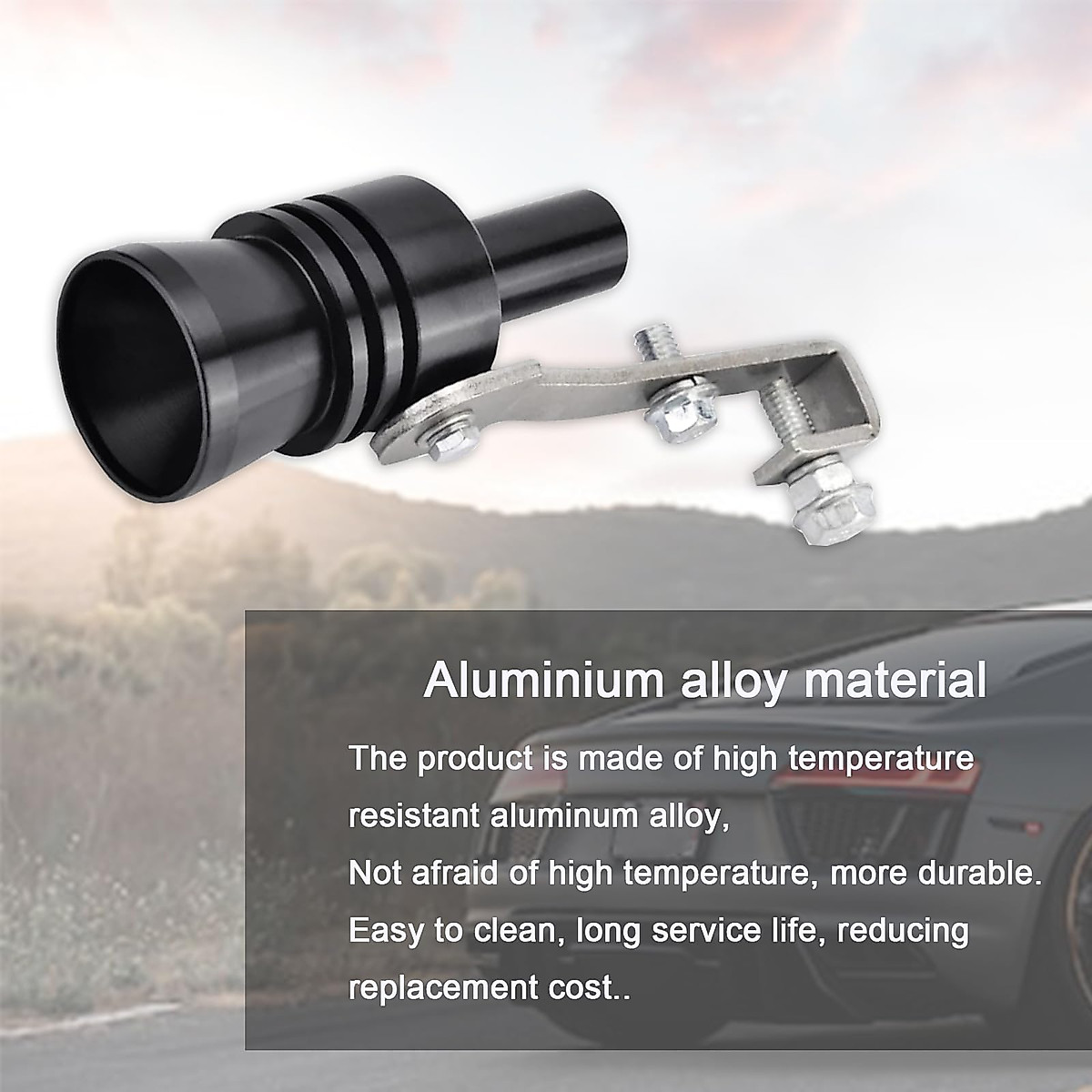 gunhunt 2 PCS Turbo Sound Whistle Simulator, 4.05" x 2.32" Car Roar Maker Tail Pipe Whistle, Universal Aluminum Turbo Sound Whistle Exhaust Muffler Sound Booster, Car Styling Accessories (Black)