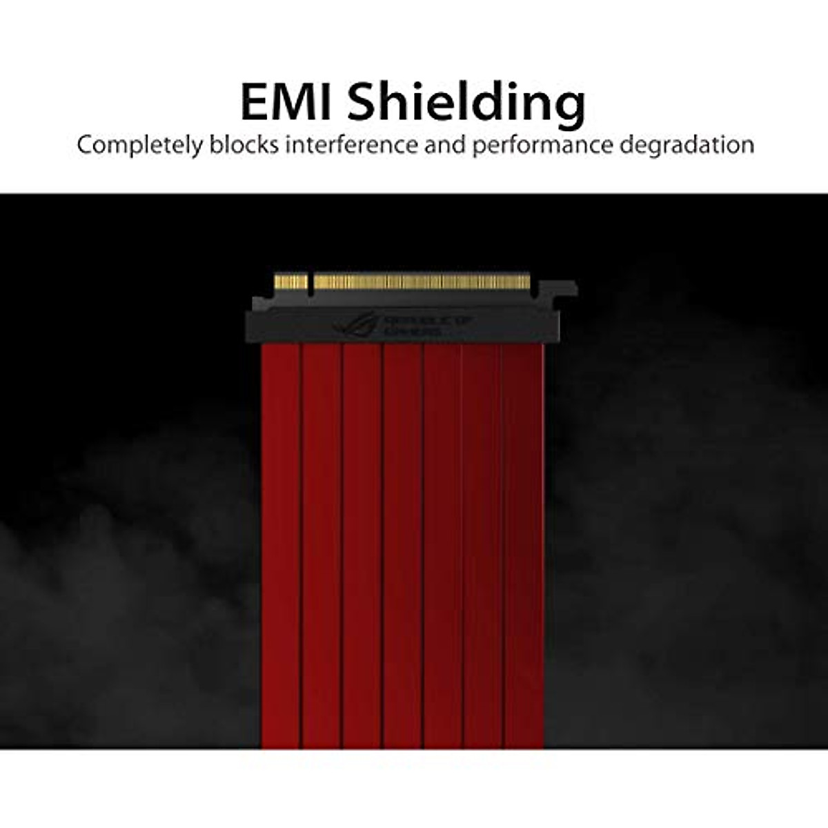 ASUS ROG STRIX Riser Cable PCI-E 3.0 x16 High Speed Flexible Extender Card Extension Port, 90 Degree Adapter (240 mm)