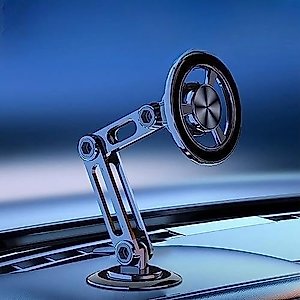 Uscallm Magnetic Car Phone Holder, Metal Car Navigation Holder, 360 Degree Rotatable Head Suction Cup Foldable Car Mount, Phone Universal #