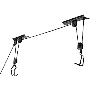 Bike Hoist for Garage Ceiling Storage, Heavy Duty Bicycle Lift Mountain Bicycle Hanging Rack with 3 Pulley and 45 ft Adjustable Rope | 100 lb Capacity