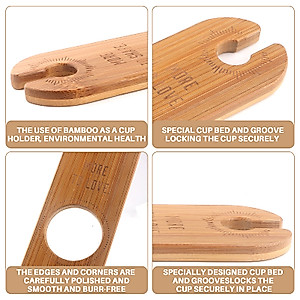 Wine Glass Holder,2PCS Portable Bamboo Cup Holder Wine Glass Rack Storage for Home Bar Outside Easy Carry Lightweight