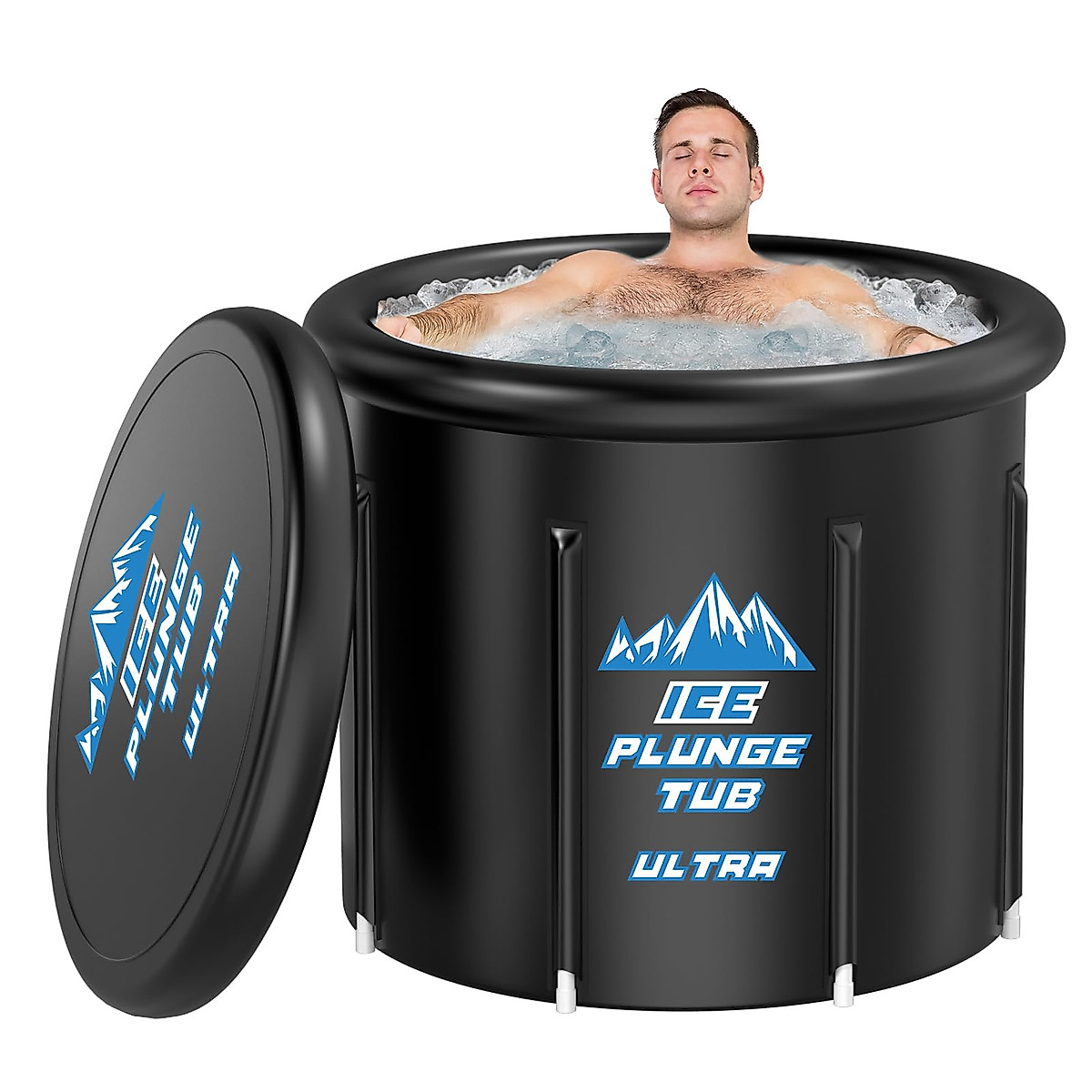 Cold Plunge Tub - XXL Size 126 Gallons Ice Bath Tub, Multiple Layered Portable Ice Bath Plunge with Cover, Suitable for Indoor Gardens Gyms Arena Cold Water Therapy Training Athletes Recovery