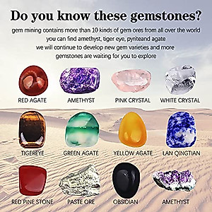 Healing Crystal Advent Calendar,Kids with Rock Collections Pebbles Polished Gravel Christmas Countdown Calendars for Christmas Home Garden Decoration, Surprise Gift Box