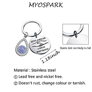 MYOSPARK Zeta Amicae Inspired Gift A Zeta's Best Friend 1948 Keychain Soror Sisters Gift Greek Sorority Jewelry Gift for Sisterhood (ZA Best Friend KC)