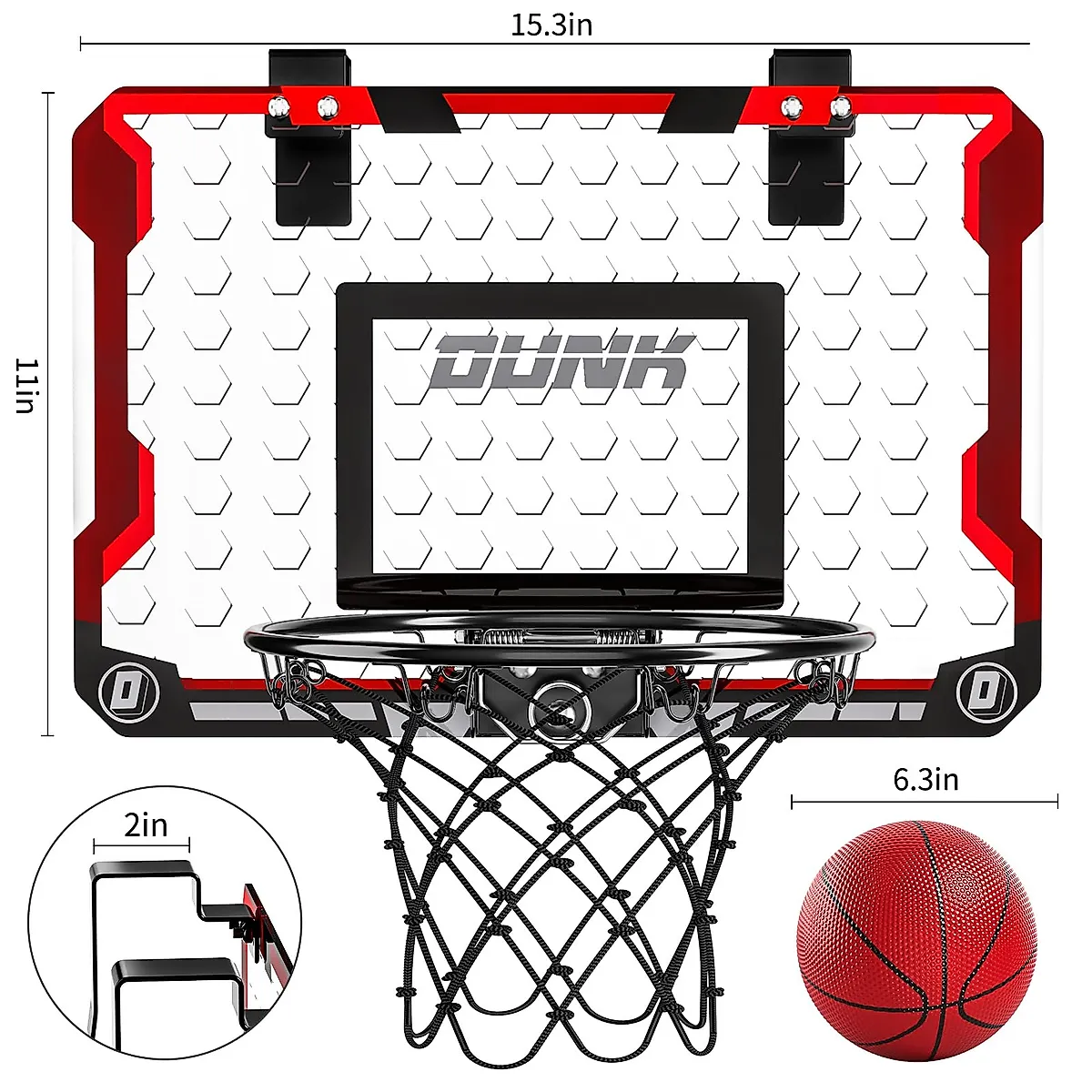 TEMI Basketball Hoop Indoor, Mini Basketball Hoop with 4 Balls, Over The Door Basketball Hoop for Kids and Adults, Basketball Toys for Boys Girls Age 3 4 5 6 7 8 9 10 11 12 - Kids & Teens Gift Ideas