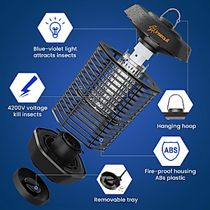 Bug Zapper Outdoor-Mosquito Zapper Outdoor, Fly Zapper Indoor Outdoor Home Garden Patio Backyard