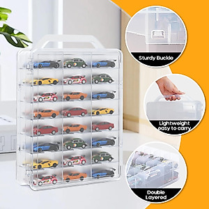 Gbivbe 46 Grids Sewing Organizer, Double Sided Thread Box Storage, Portable Clear Plastic Organizer Box for Embroidery and Sewing Threads, Embroidery Floss, Crafts, Small Toys (Clear,1 Pack)
