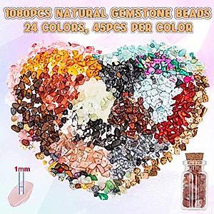 EuTengHao Irregular Chip Stone Beads Kit with Wishing Bottles,Crystal Gemstone Beads and Tassels,Jewelry Wires,Pliers,Rings,Jewelry Findings for Necklace Bracelet Earring Ring Making (1319Pcs)