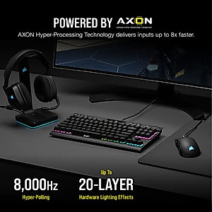 Corsair K70 RGB TKL CHAMPION SERIES Tenkeyless Mechanical Gaming Keyboard (CHERRY MX Silent Keyswitches: Linear and Quiet , PBT Double-Shot Keycaps, Per-Key RGB LED Backlighting) QWERTY NA, Black