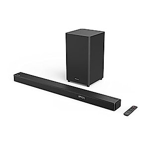 Hisense HS312 3.1ch Sound Bar with wireless Subwoofer, 300W, One Remote Control, Roku TV ready, Bluetooth, HDMI ARC/Optical/AUX/USB, 5 EQ Modes (Renewed)