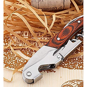 Professional Waiter Corkscrew Wine Key for Bartenders Set of 3,With Long Rosewood Handle Stainless Steel Handle Wine Opener for Bar Restaurant Waiters, Sommelier, Bartend