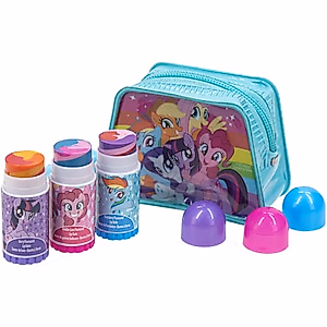 My Little Pony – Townley Girl Plant Based 3 Pcs Flavoured Swirl Lip Balm & Micro Keychain Bag Makeup Cosmetic Set for Kids and Girls, Ages 3+ Perfect for Parties, Sleepovers & Makeovers