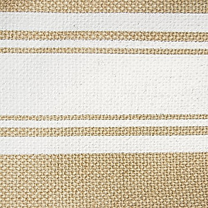 DII Burlap Collapsible Storage Bin with Cotton Handles, Medium Round, 15x12, White Border